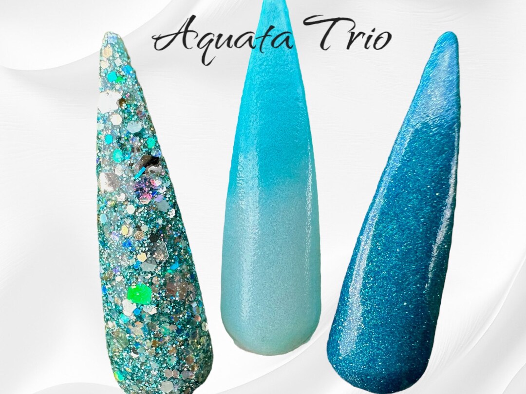 Aquata Trio Dip Powder Set, Dip Powder Trio, Teal Dip Powder, Dip ...