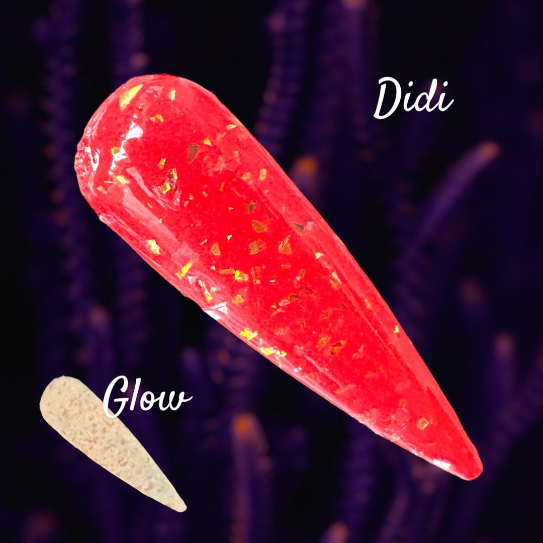 Didi Dark Coral Glow Dip Powder, Glow Dip Powder for Nails, Kandedips - Etsy