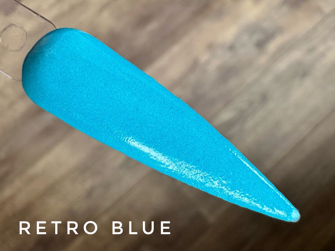 Retro Blue Dip Powder, Blue Dip Powder, Light Turquoise Dip Powder ...