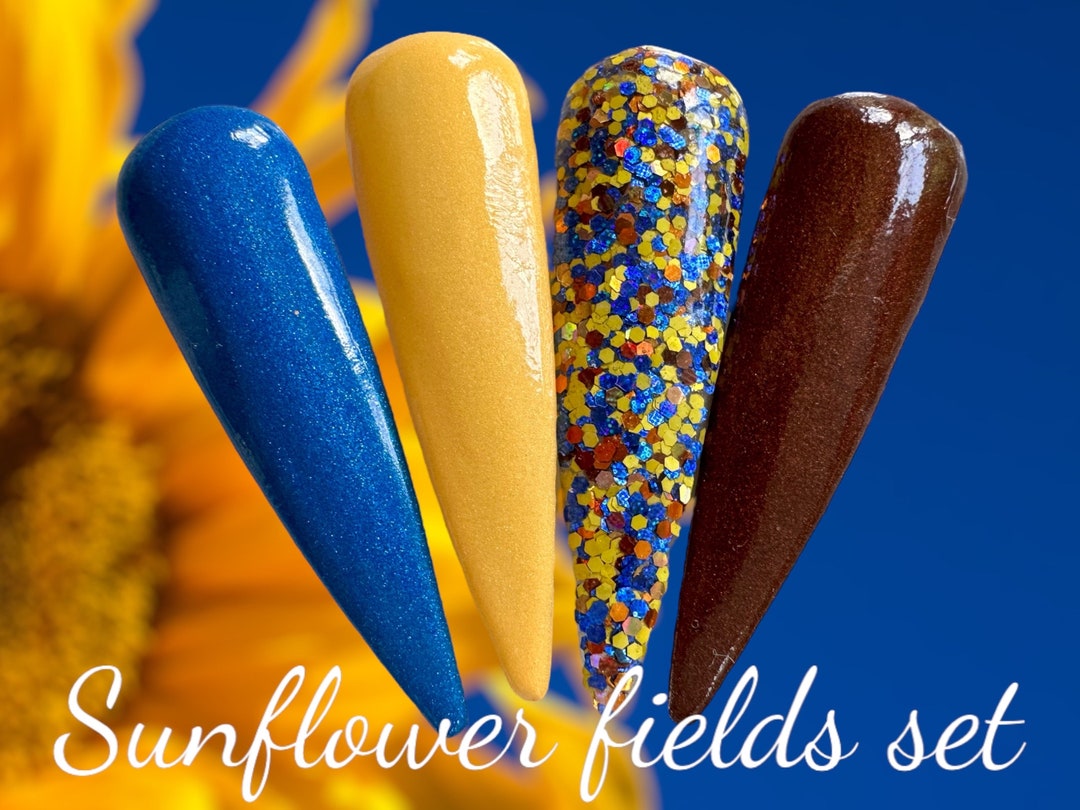 Sunflower Fields Dip Powder Set: Fall Nail DIY Mani - Etsy