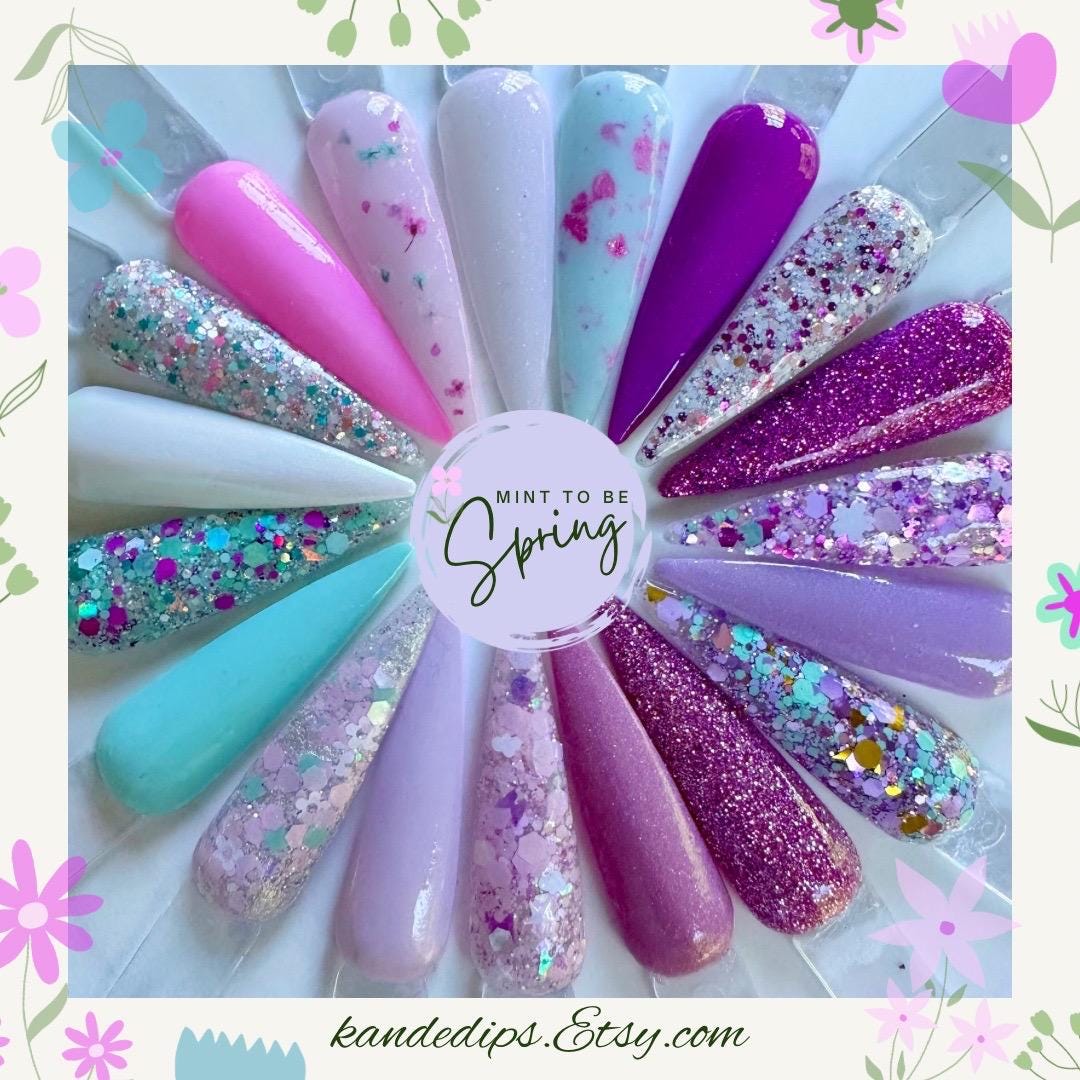 Spring Dip Powder Collection: Mint, Lavender, Orchid Nail Dips - Etsy