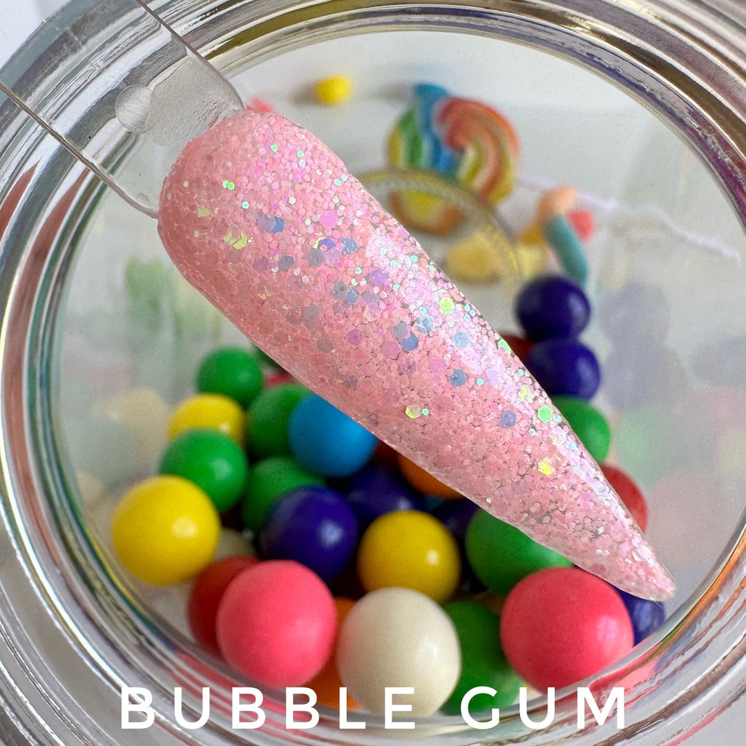 Bubble Gum Dip Powder, Pink Glitter Dip Powder for Nails, Kandedips Dip ...