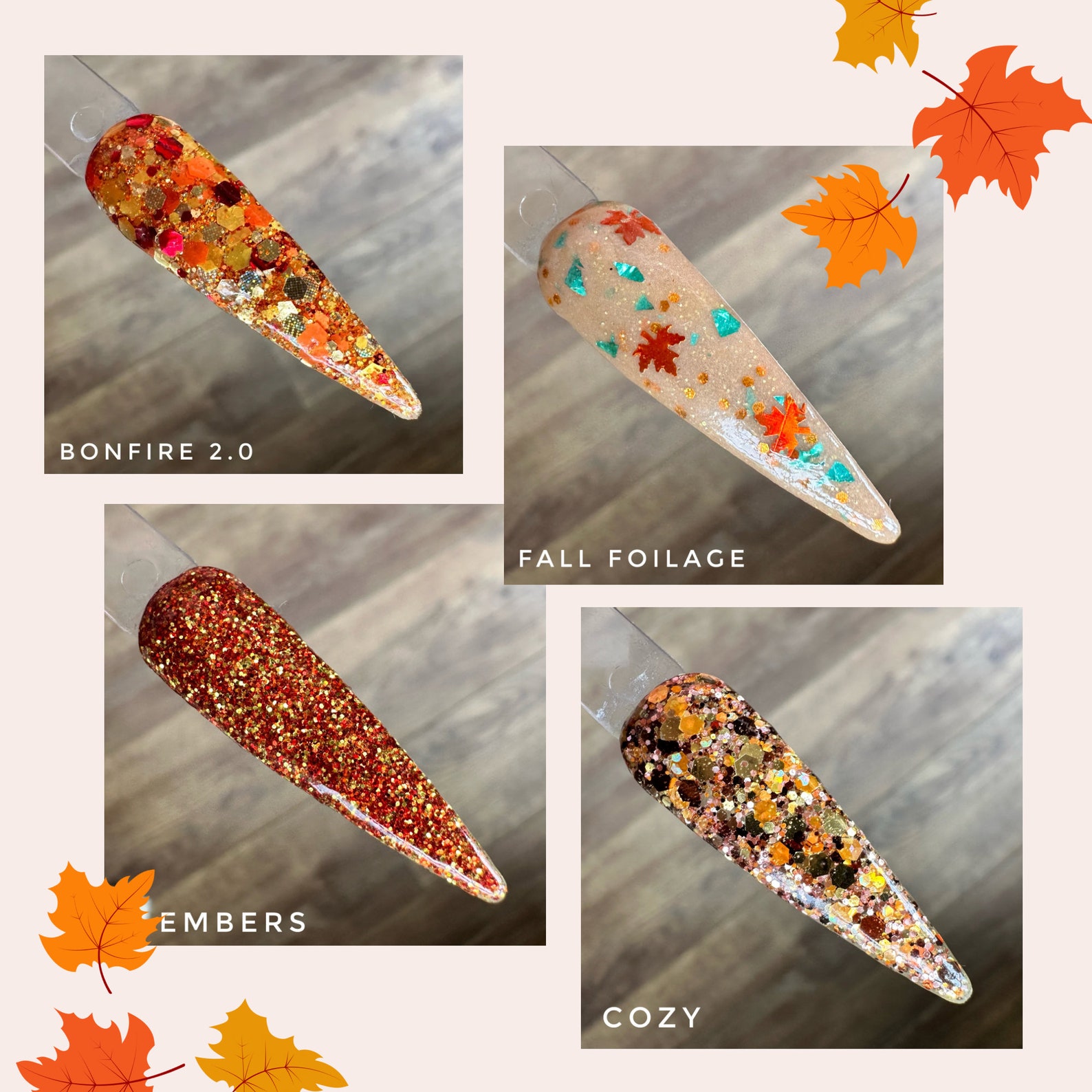 Shades of Autumn Dip Powder Collection, Fall Dip Powder for Nails, Fall ...