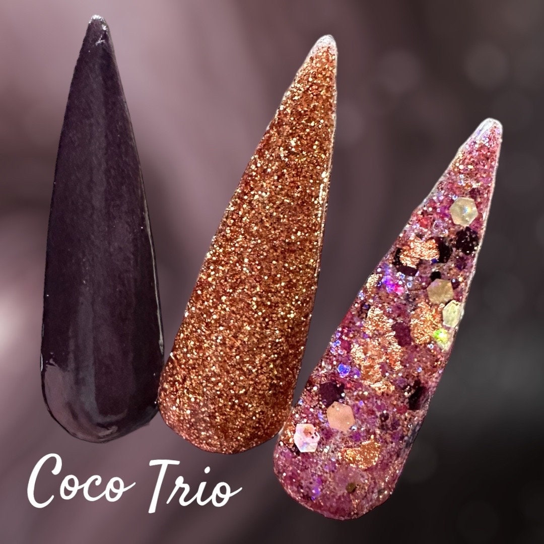 Coco Trio Dip Powders. Coco, Copper Dust and Deep Plum Dip Powders by ...