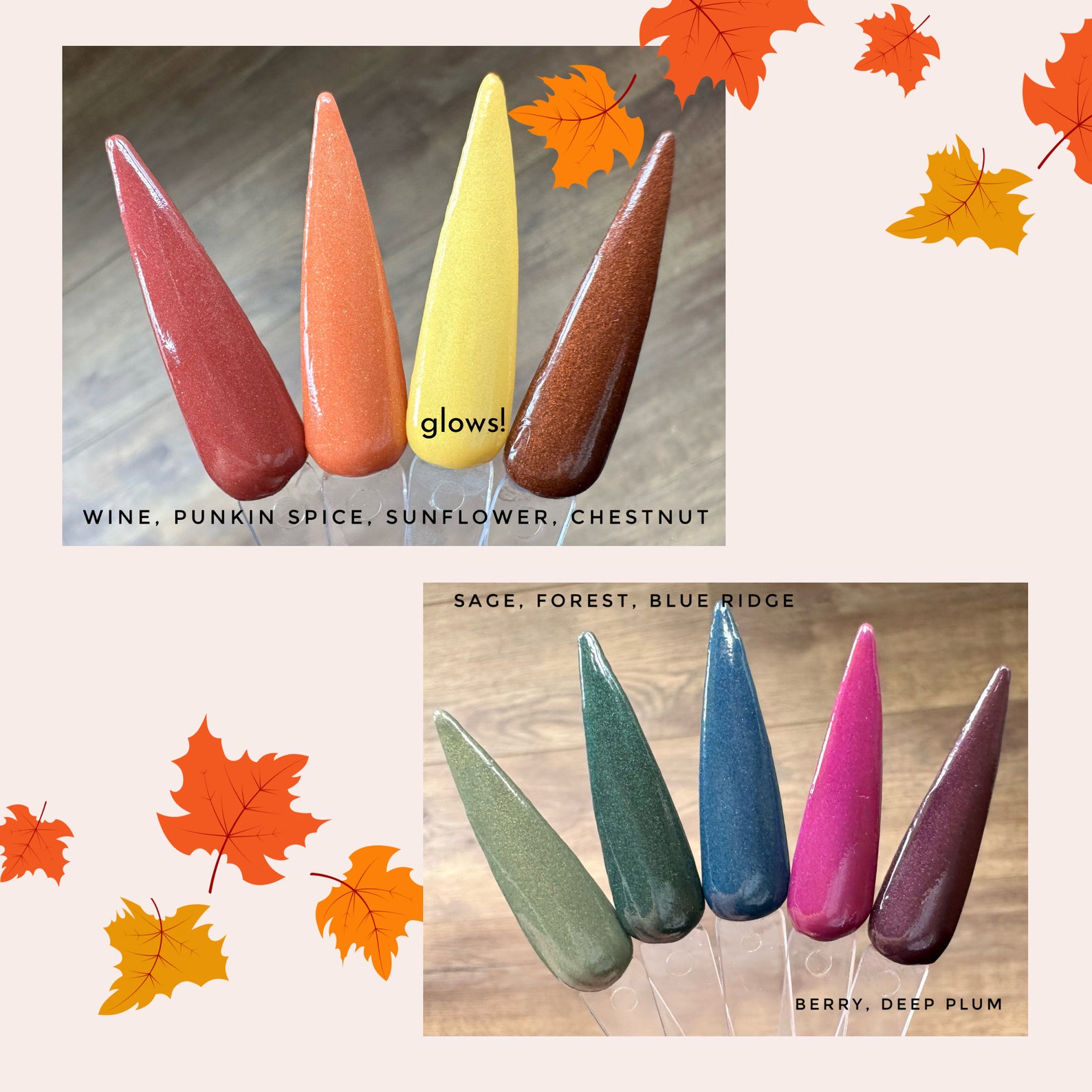 Shades of Autumn Dip Powder Collection, Fall Dip Powder for Nails, Fall ...