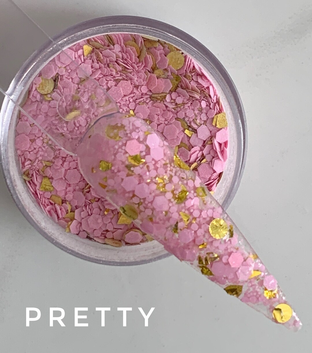 Pretty Dip Powder, Pink and Gold Nail Dip Powder, Dip Powder for Nails ...