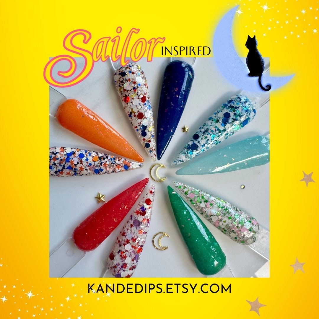 Kandedips Sailor Inspired Dip Powder Collection, Moon Dip Powder, Kande Dips - Etsy