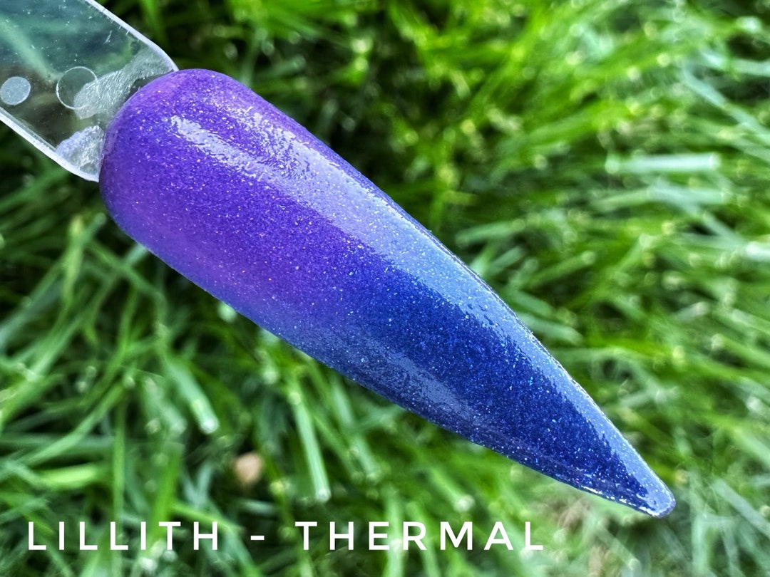 Lilith Dip Powder, Dark Blue to Blue to Purple Thermal Dip Powder, Dip ...