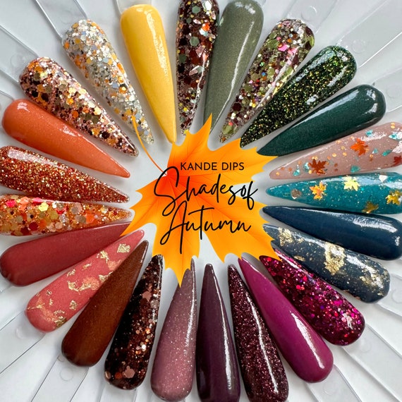 Shades of Autumn Dip Powder Collection Fall Dip Powder for Nails Fall Dip Powder Set Kandedips Etsy