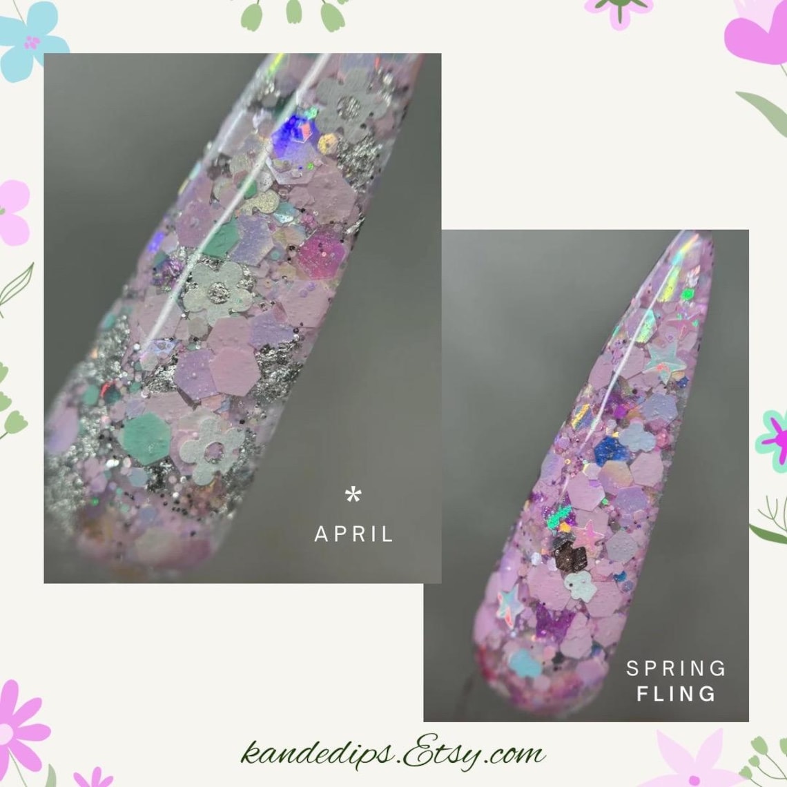 Spring Dip Powder Collection: Mint, Lavender, Orchid Nail Dips - Etsy