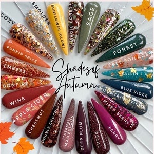 Shades of Autumn Dip Powder Collection: Fall Nail DIY Manis - Etsy