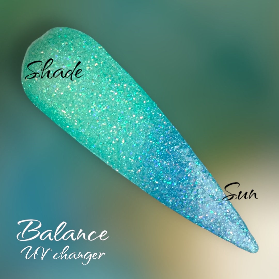 Balance Fine Glitter Dip Powder, UV Color Changing Dip Powder for Nails ...