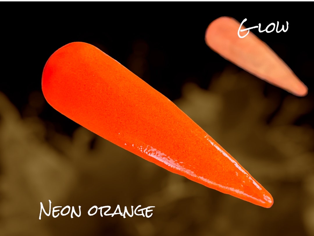 Neon Orange Glow Dip Powder Neon Dip Powder for Nails Glow - Etsy