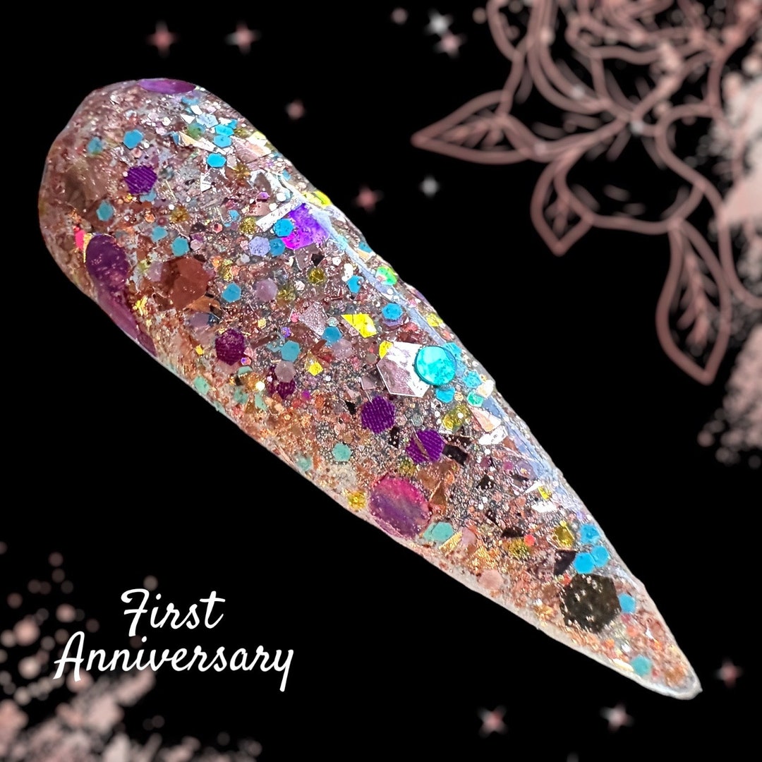 Rose Gold Glitter Dip Powder: Chunky Fine Mix, Foil Shards - Etsy
