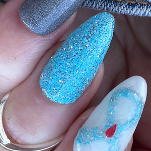 Blue Icee Dip Powder for Nails, Fine Turquoise Blue and Holographic ...