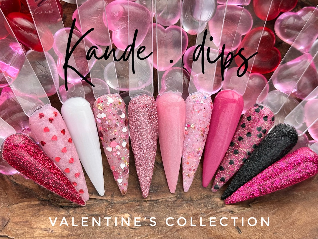 Valentine's Day Volume 1 Dip Powder Collection, Heart Dip Powder for Nails, Dip Powder Valentine ...