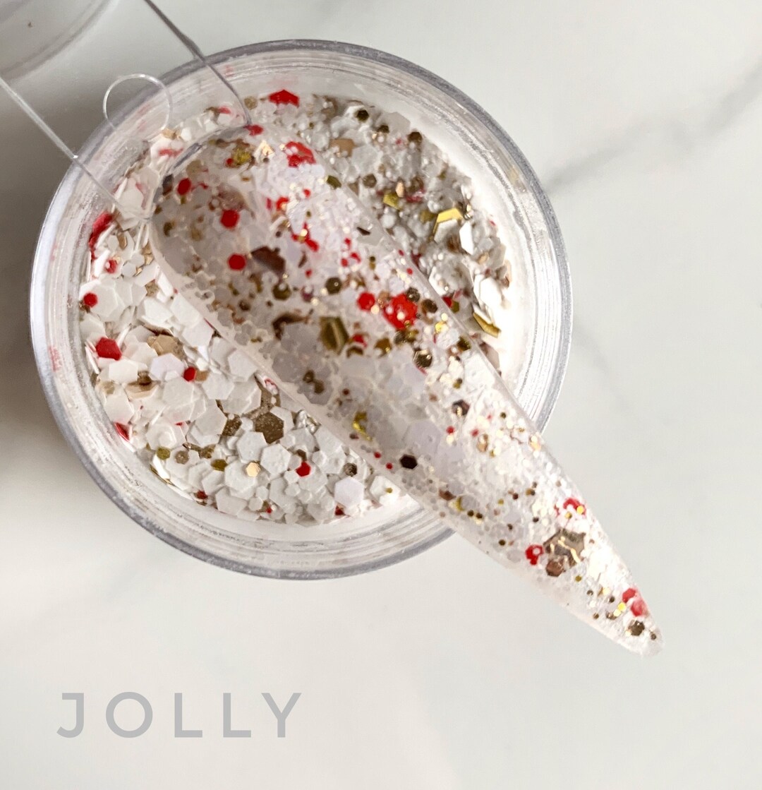 Jolly, Nail Dip Powder, Chunky Glitter Dip Powder, Diy Nails, Christmas ...