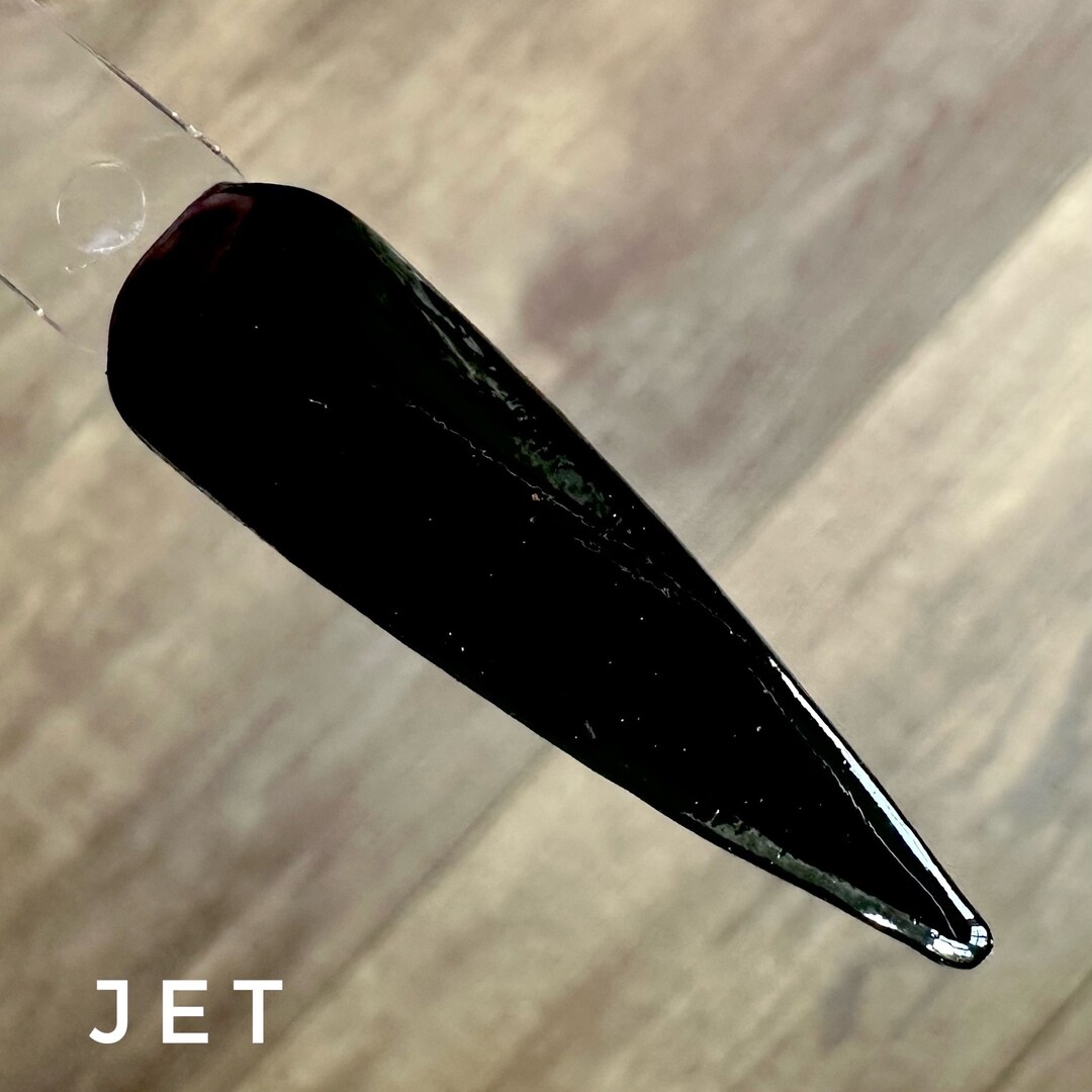 Jet Black Dip Powder, Black Dip Powder for Nails, Solid Black Dip ...