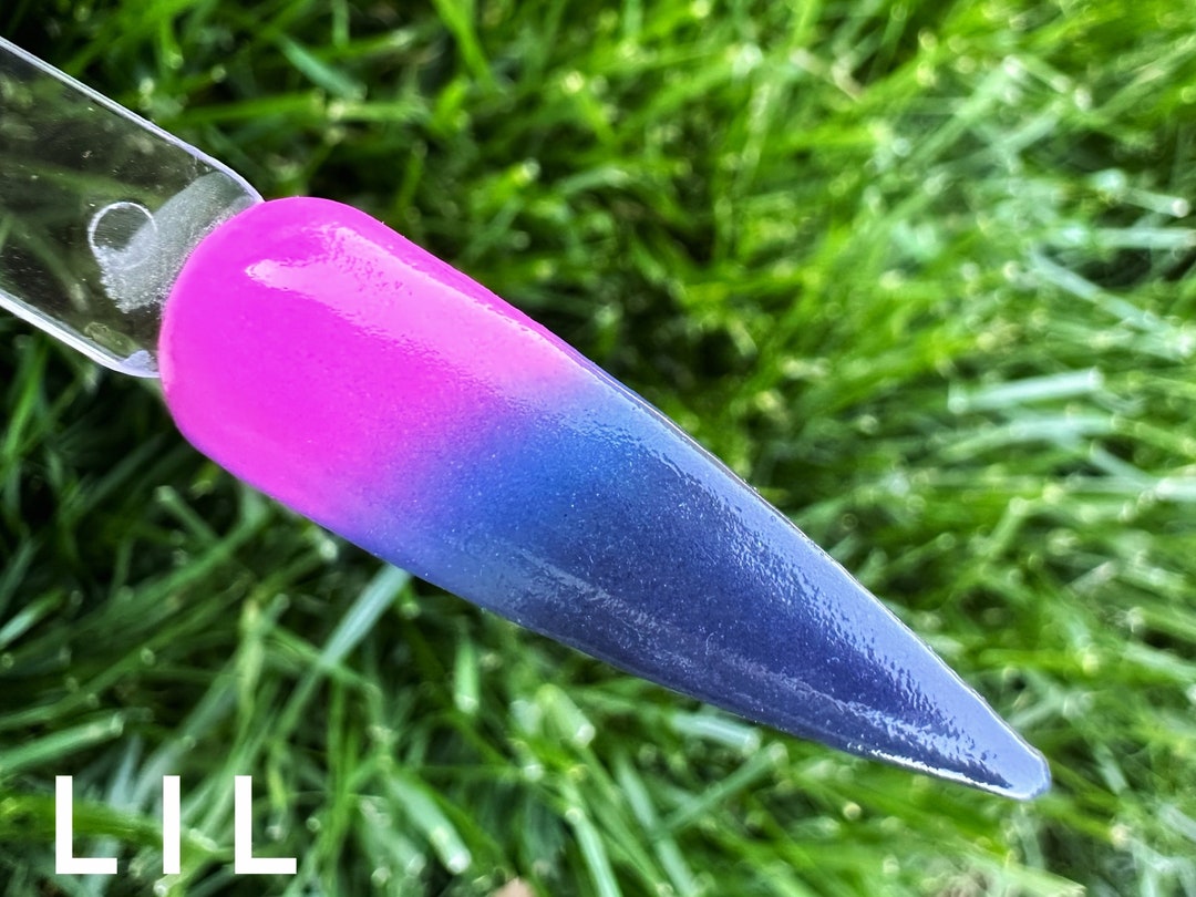 Lil Dip Powder, Navy to Blue to Pink Thermal Dip Powder, Dip Powder ...