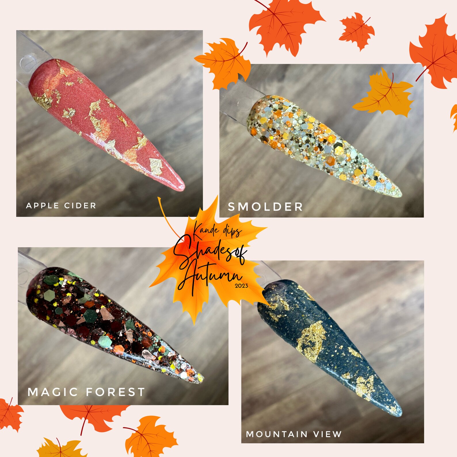 Shades of Autumn Dip Powder Collection, Fall Dip Powder for Nails, Fall ...