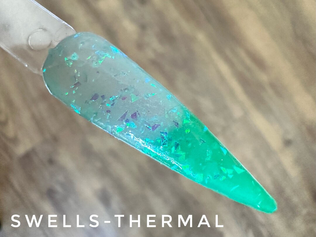 Swells Dip Powder, Green to Colorless Thermal Dip Powder, Dip Powder ...