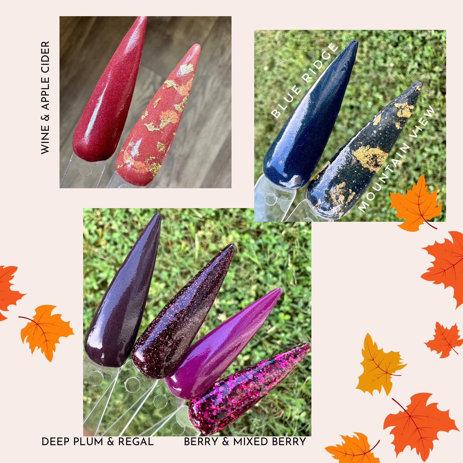 Shades of Autumn Dip Powder Collection, Fall Dip Powder for Nails, Fall ...