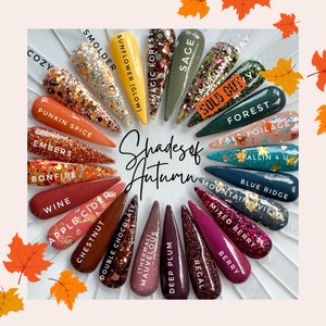 Shades of Autumn Dip Powder Collection, Fall Dip Powder for Nails, Fall ...
