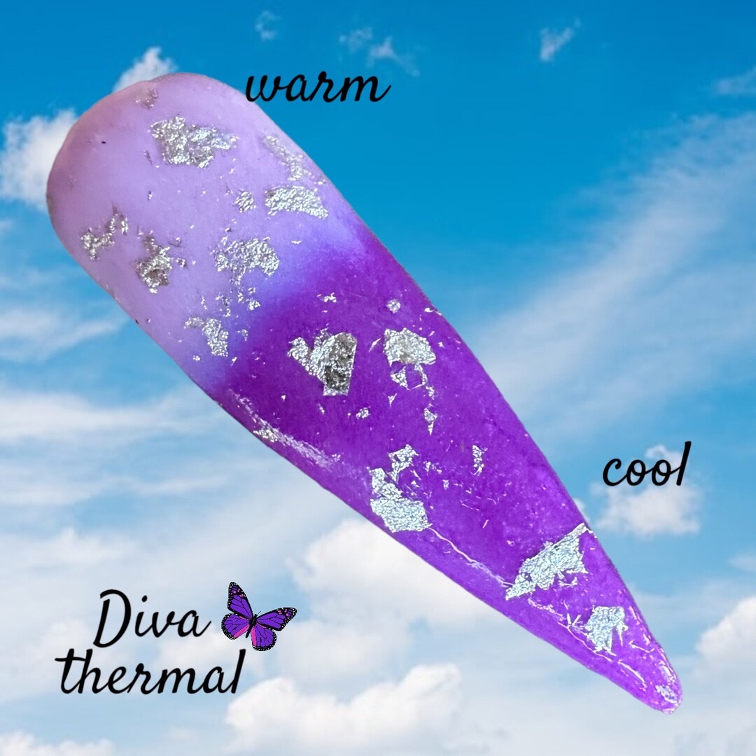 Diva Dip Powder, Purple to Light Purple/white Thermal Dip Powder, Dip ...