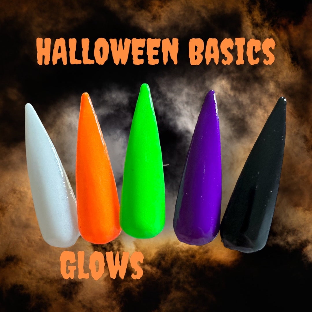 Halloween Basics Dip Powder Set, 5 Dip Powders, Halloween Glow Dip ...