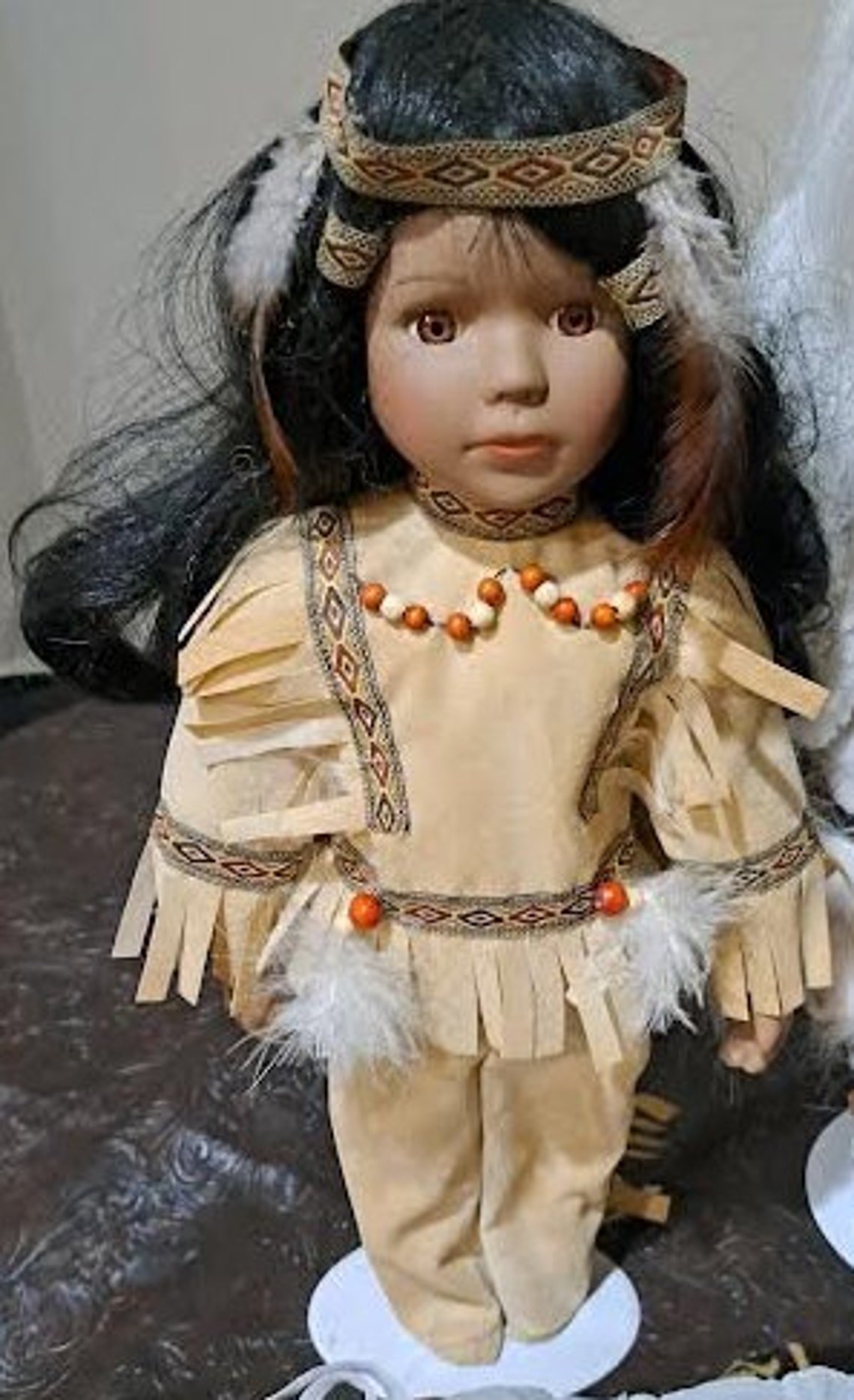 Vintage Porcelain Native American Indian Dolls Set - Etsy