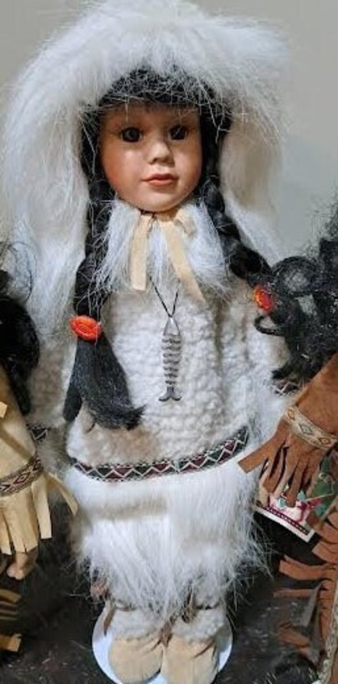 Vintage Porcelain Native American Indian Dolls Set - Etsy