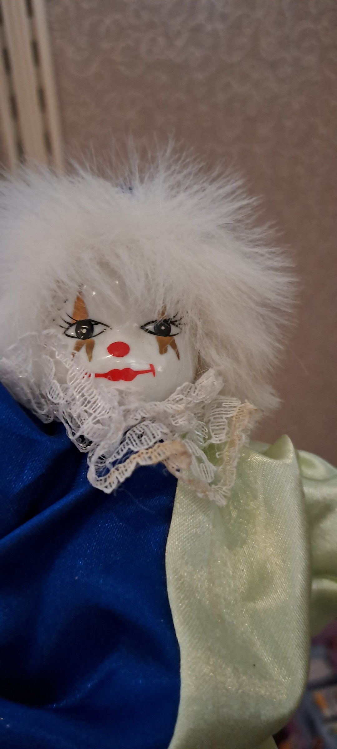 Vintage Porcelain Clown Doll/ Porcelain Head Sand Filled Body - Etsy