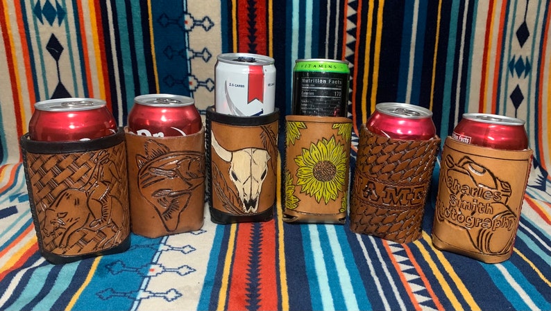 Custom Leather Koozie - Etsy
