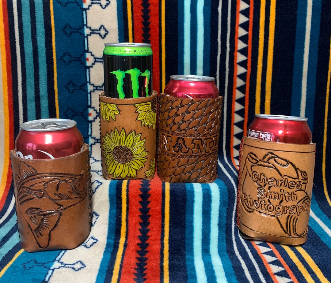Custom Leather Koozie - Etsy