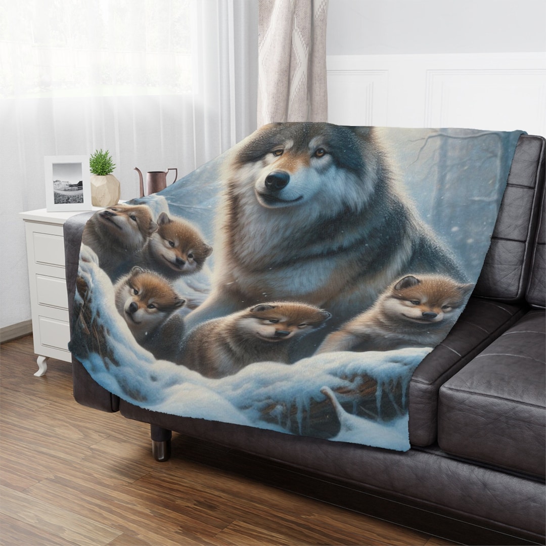Warm & Cozy Beautiful Wolf Pack 50x60 Minky Blanket, Large Wolf Lovers ...