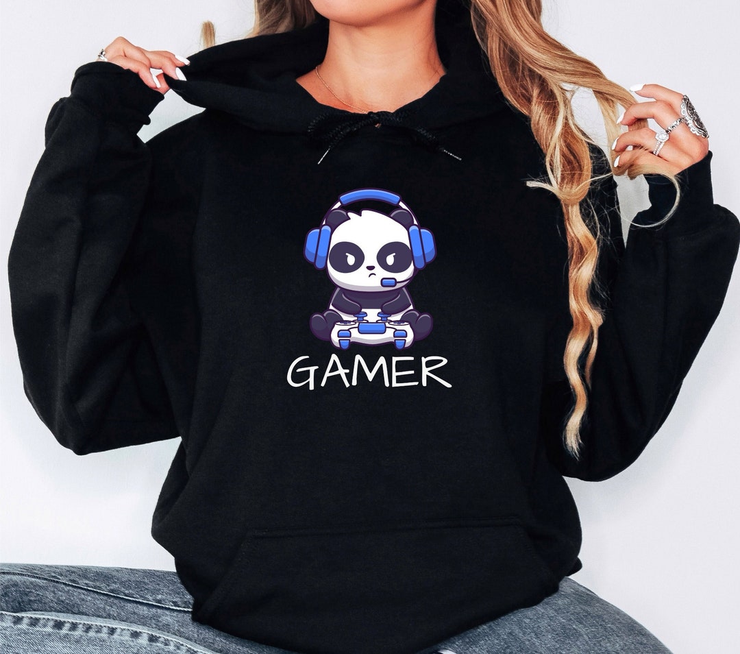 Cute Gaming Panda Hoodie, Gamer Girl Sweater or Sweatshirt, PC or ...