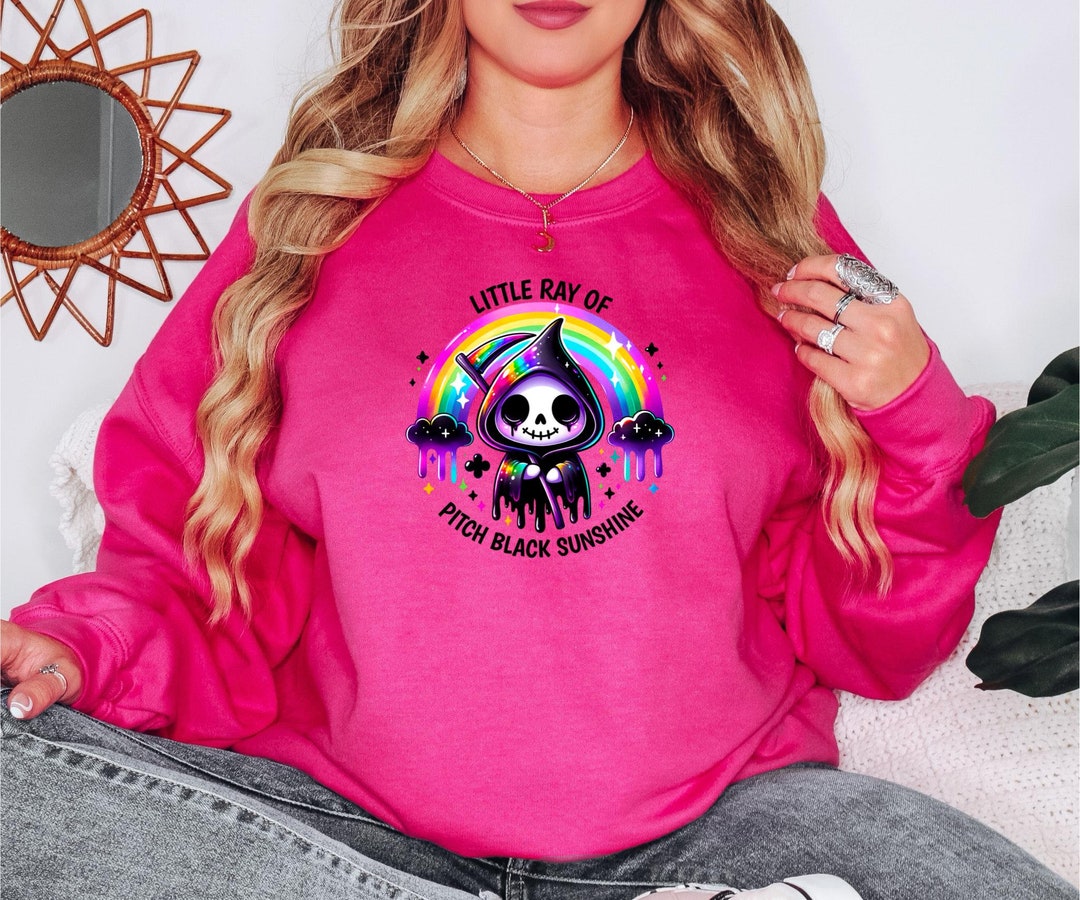 Little Ray of Pitch Black Sunshine Sweater, Goth Emo Aesthetic Clothing ...