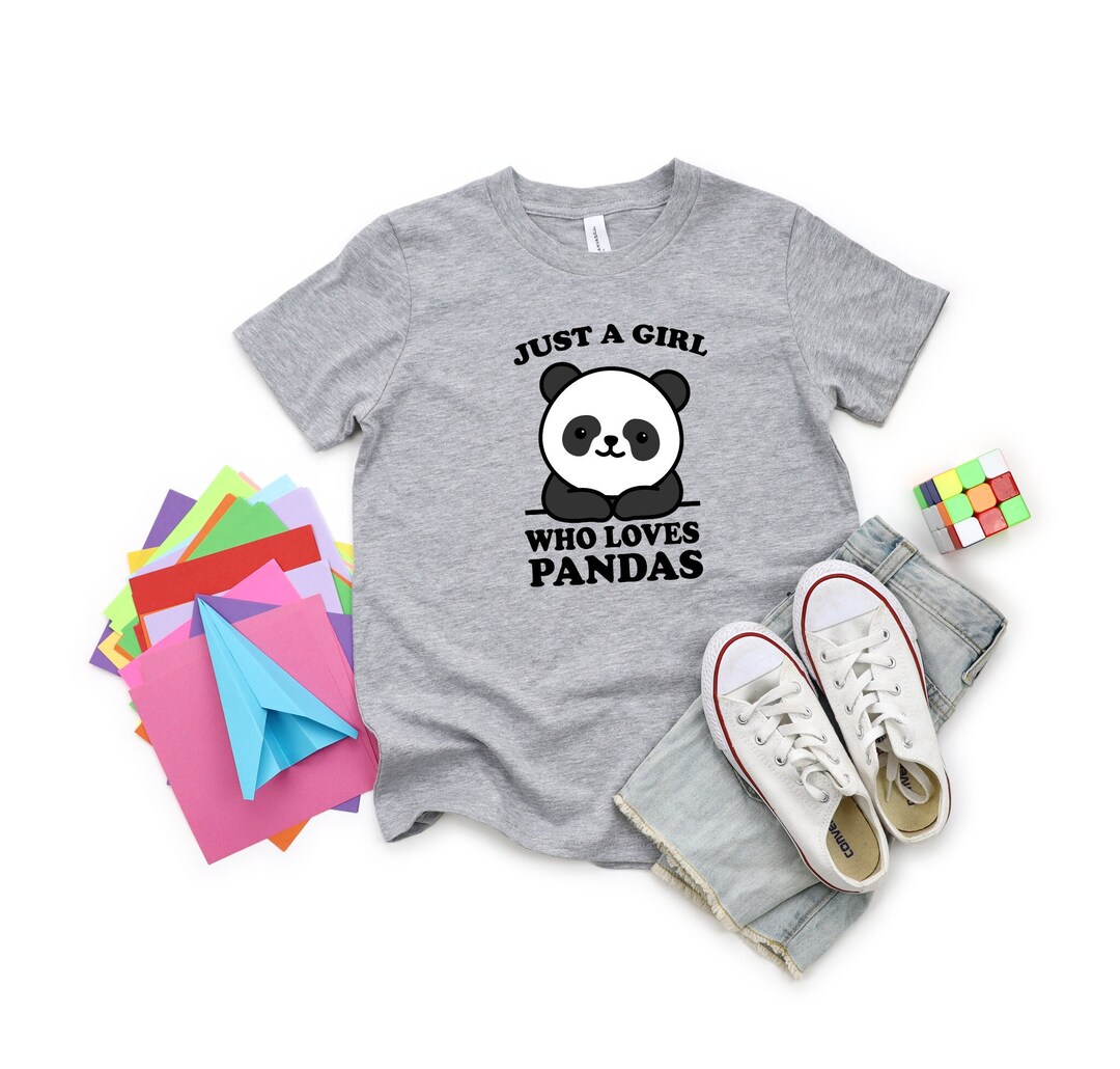 YOUTH - Just a Girl Who Loves Pandas Cute Panda Tee, Panda T-shirt ...