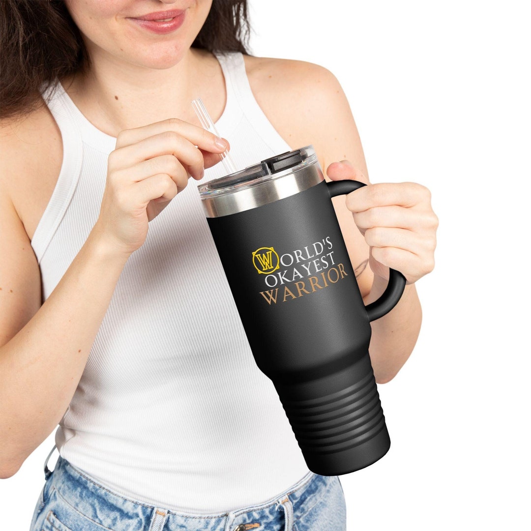 Warrior Big 40 Oz Travel Mug, Tumbler for Gamer, Gaming Mug With Handle ...