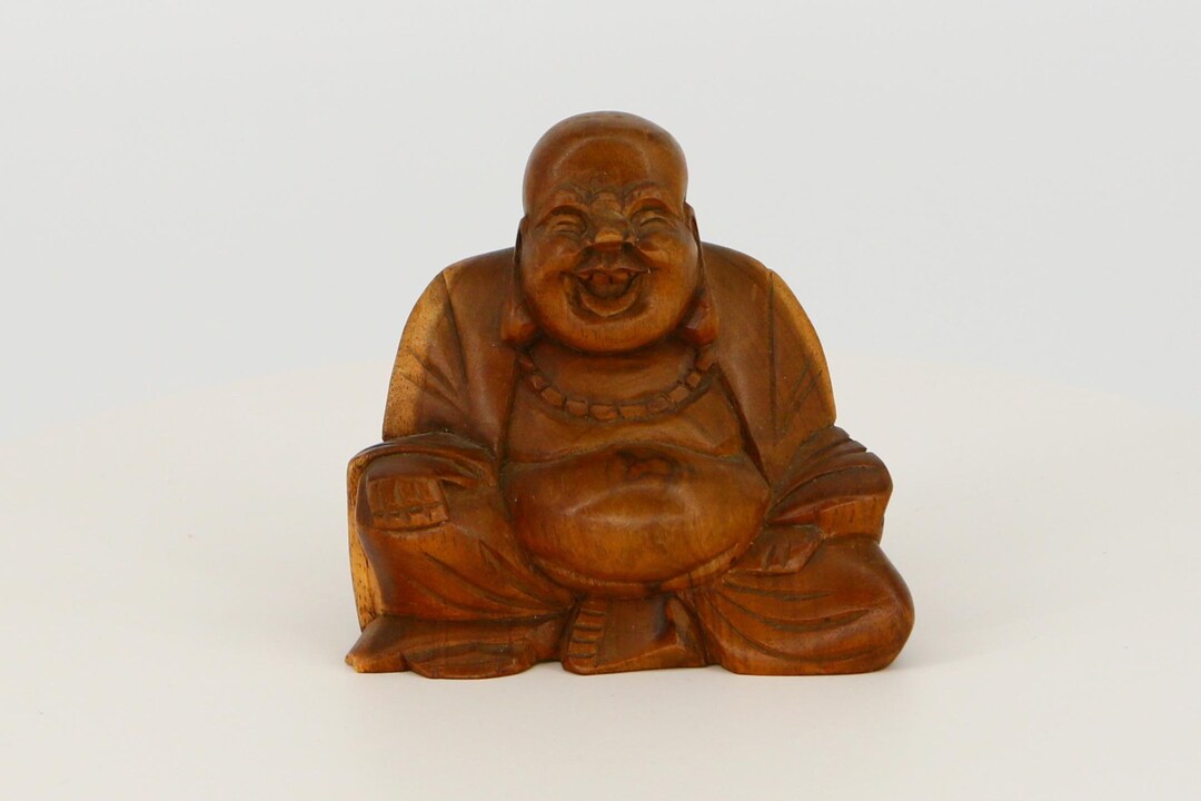 Carved Wood Budai Hotei Figure - Traditional Style - Etsy