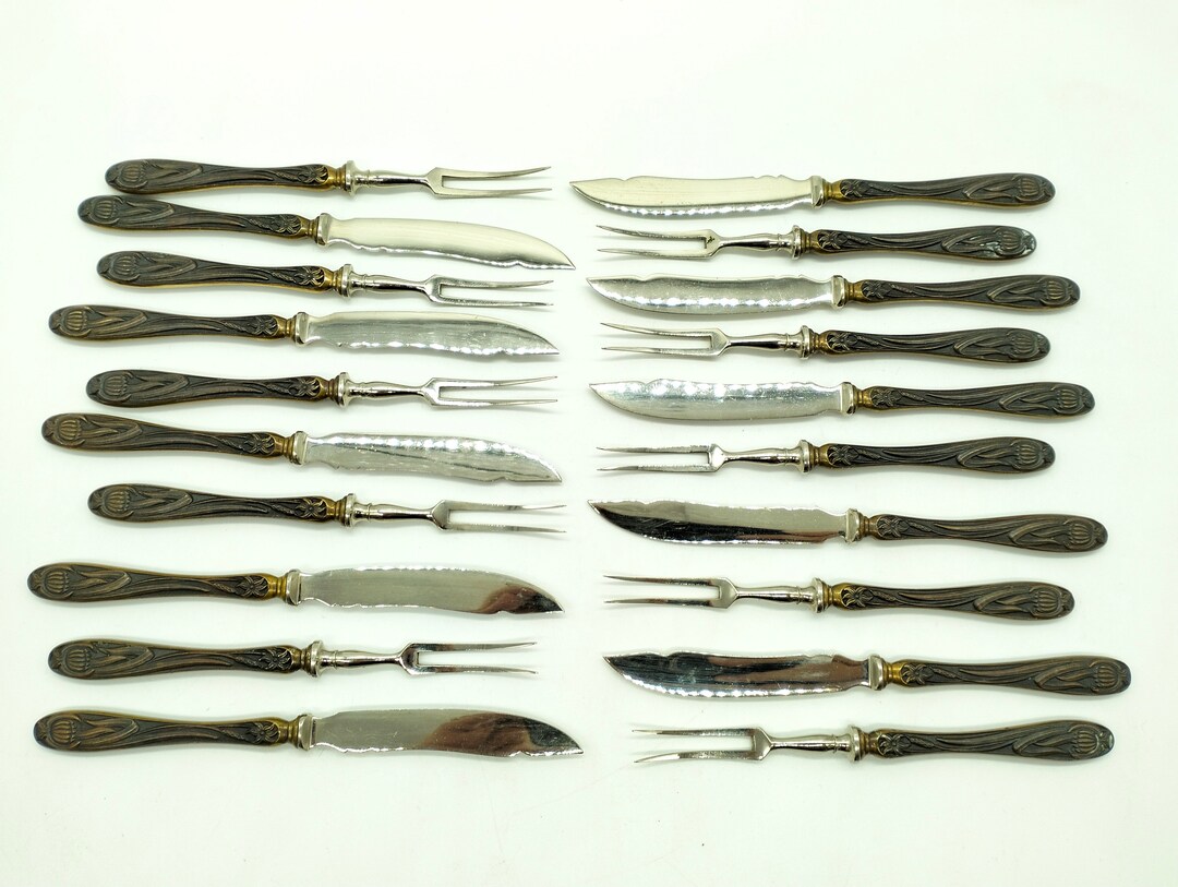 DRGM Stahl Bronze Germany Dessert Knife and Fork Set - Etsy
