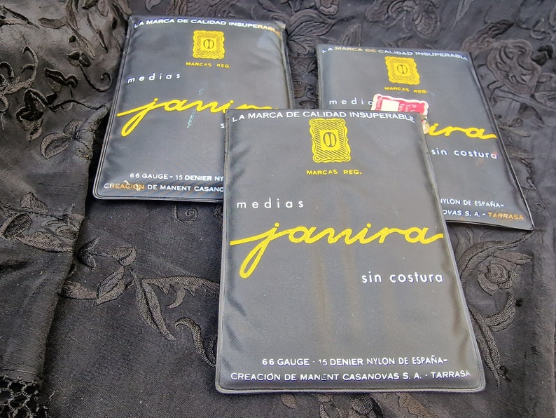 Vintage 60s Janira Seamless Stockings 15 Denier 66 Gauge Crystal Nylon ...