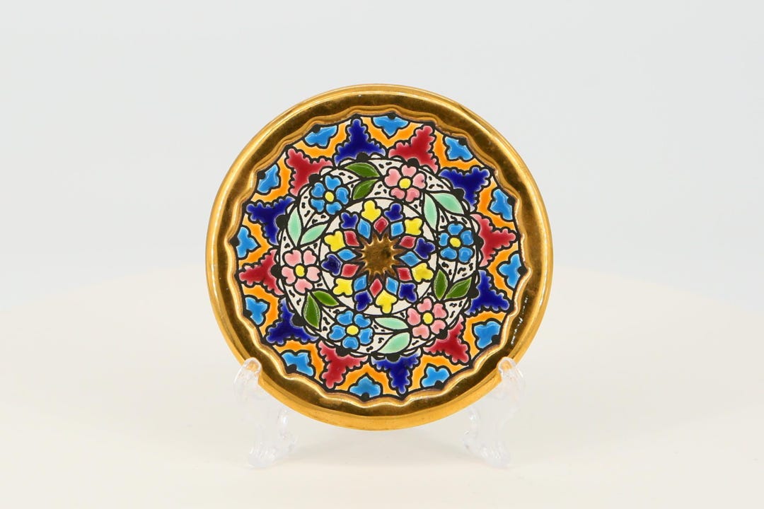 Vintage Hot Plate Stand, CERCOLON, Hand Painted With Enamels and ...