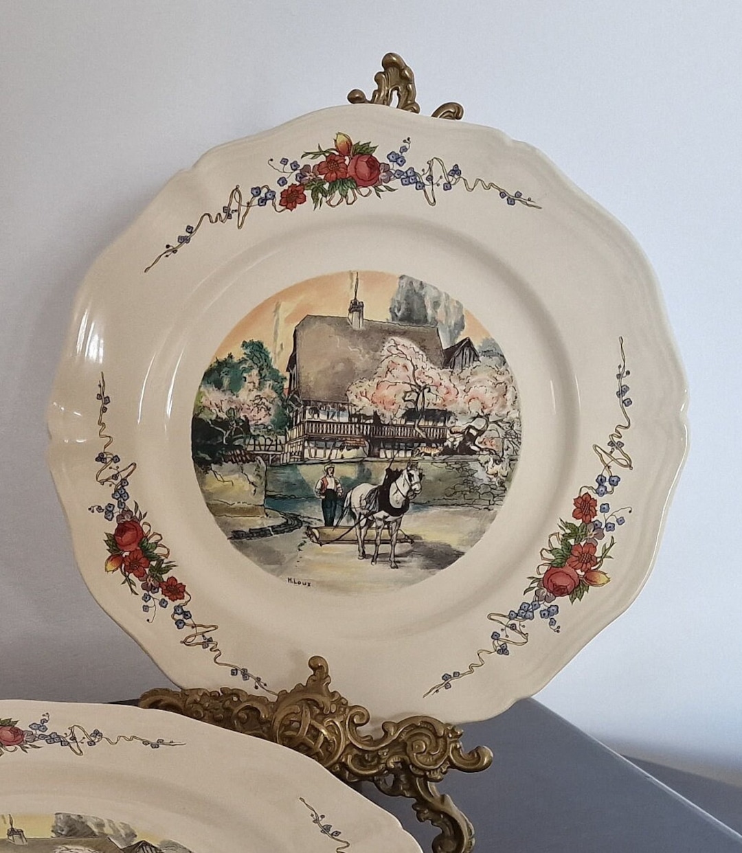 Set of 6 Sarreguemines Obernai Soup Plates - Henri Loux Design - Etsy