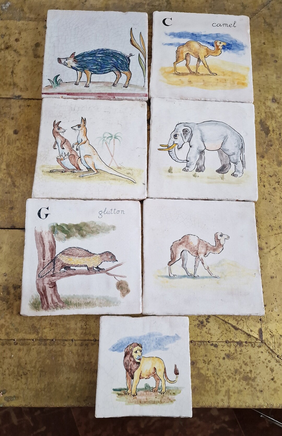 Vintage Animal Patterned Tiles - Etsy UK