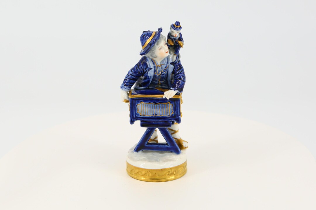 Figure of a Boy With a Monkey, 1762. Antique German Volkstedt Porcelain ...