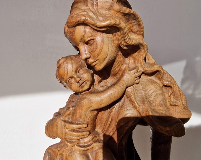 Figure of the Virgin Mary Made of Olive Wood - Etsy
