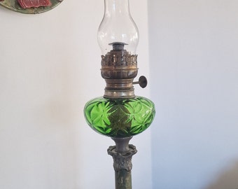 Antique Angle Lamp Co. NY Brass Two Arm Hanging Oil Kerosene Lamp - Etsy