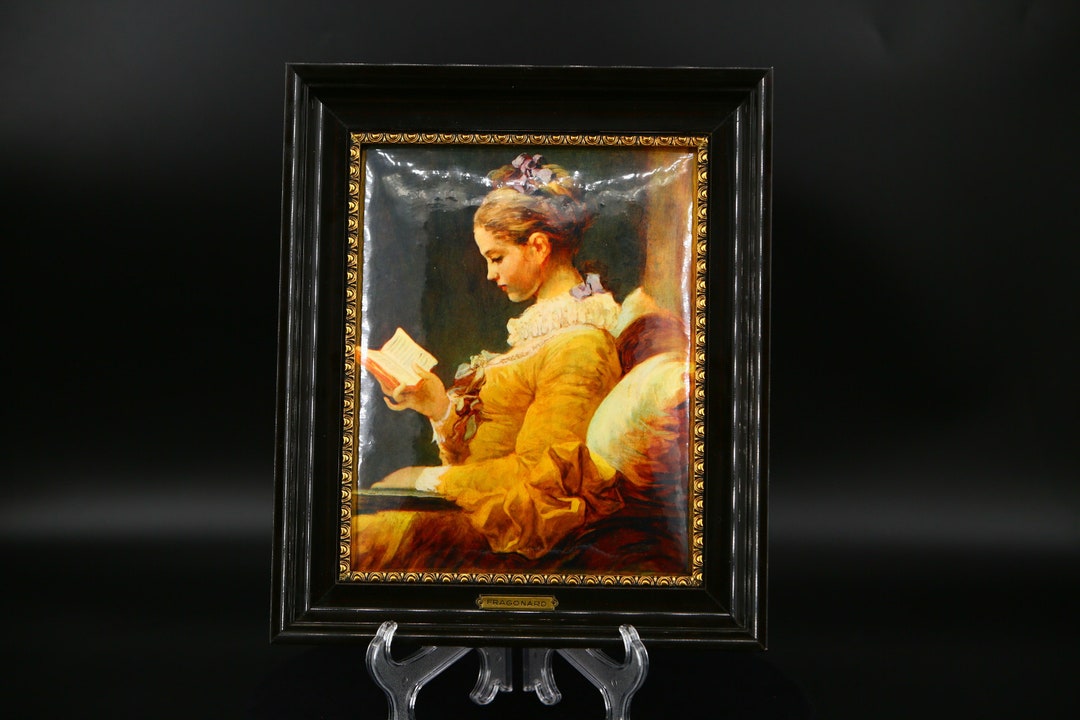 Reproduction of Metal Painting, Made in France, Jeune Fille Lisant ...