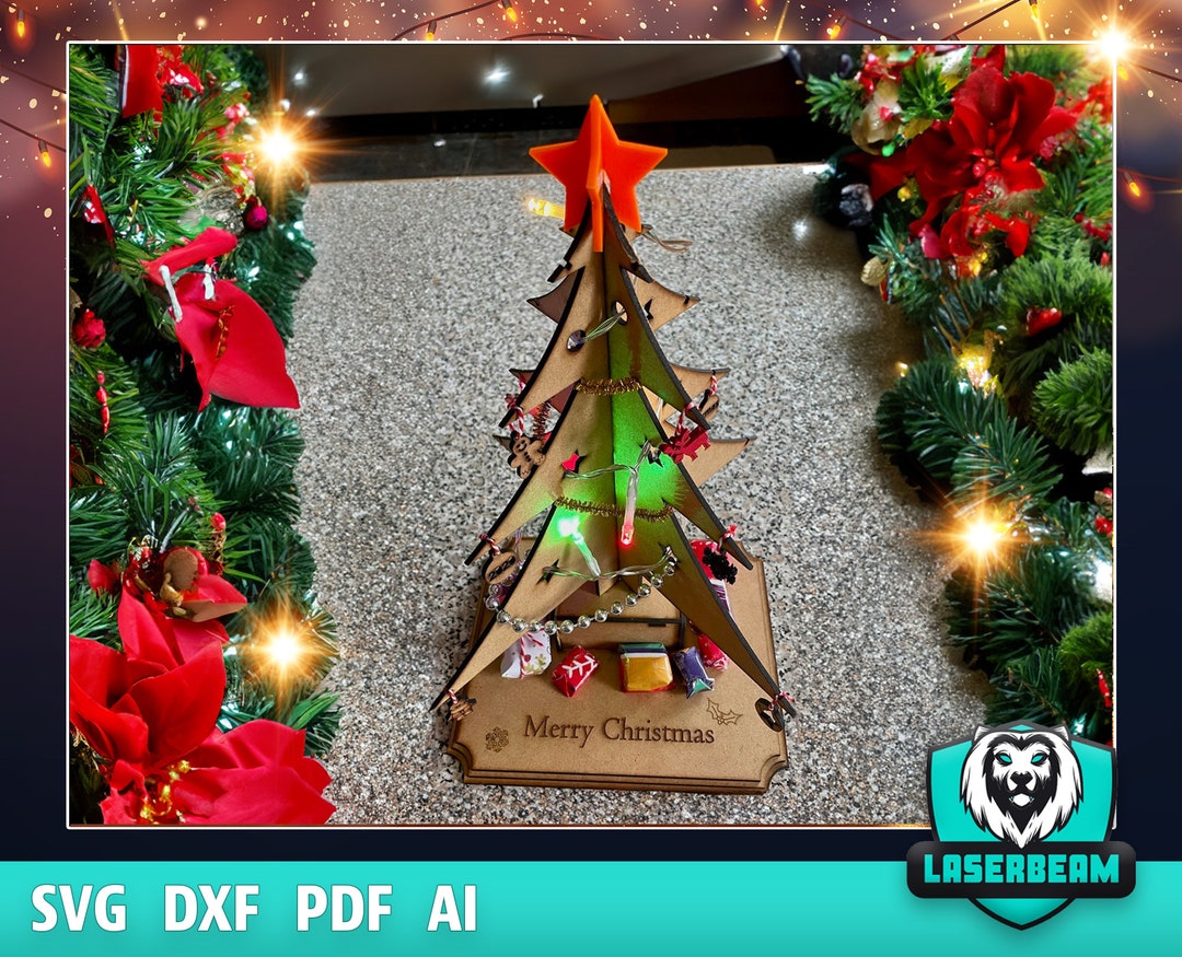 3D Puzzle Lasercut Cut Christmas Ornaments Lamp Night Scene Wooden ...